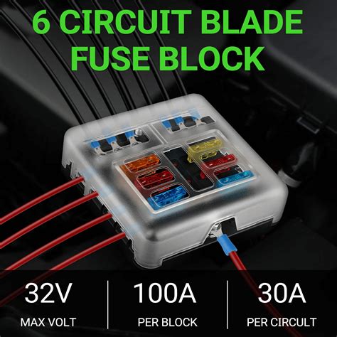 Mua 12v Fuse Block 6 Circuit Fuse Box Kit With Damp Proof Fuse Panel