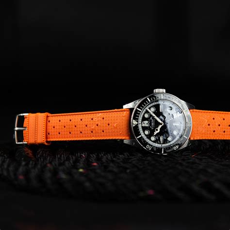 Orange Tropic Rubber Strap Tusenö Swedish Automatic Watches Online