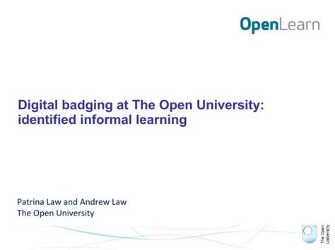 pdf digital badging at the open university identified informal