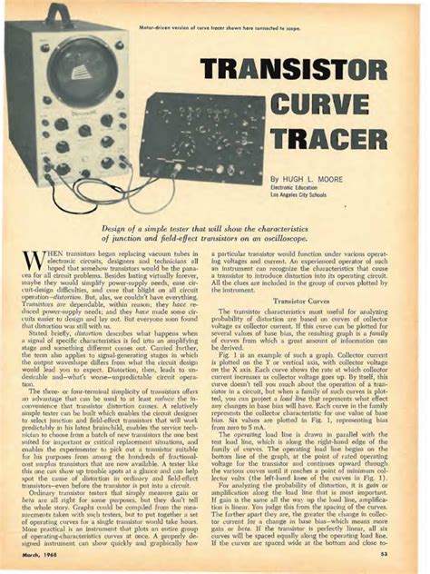 Adi Trasator Curbe Transistor Curve Tracer Bun 1968 Pdf Amplifier Transistor
