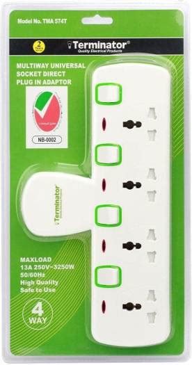 Terminator 4 Way Universal T Socket Multi Adaptor Buy Best Price In UAE Dubai Abu Dhabi Sharjah