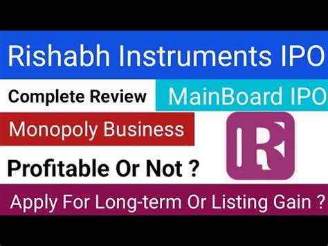 Rishabh Instruments Ipo Review Date Price Band Gmp Apply Or Not Youtube