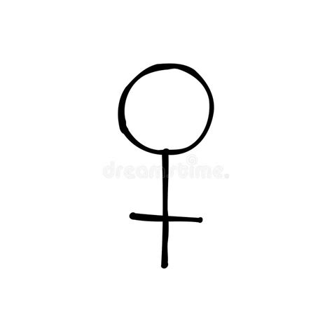 Female Symbol Doodle Icon Vector Hand Drawn Illustration Stock Vector