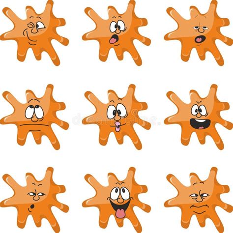 Emotion Smiles Orange Color Set 010 Stock Illustrations 2 Emotion