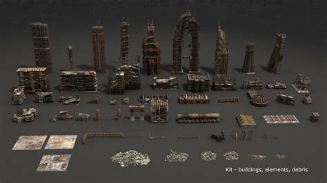 Ruined City D Model Dmkits