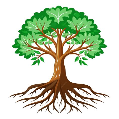 Un Dibujo De Un árbol Con Un árbol Que Tiene Las Raíces Cortadas