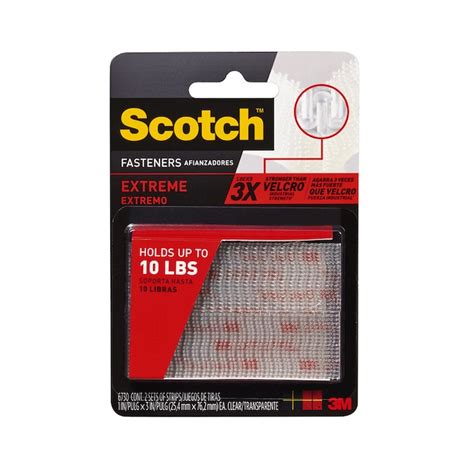 Scotch 3 In X 1 In 2 Pack Clear Fastener In The Hook And Loop Fasteners Department At