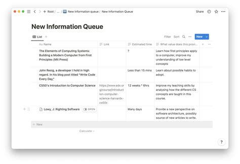 The New Information Queue