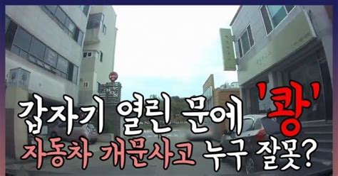 블랙 드라이버 갑자기 열린 문에 쾅 자동차 개문사고 누구 잘못