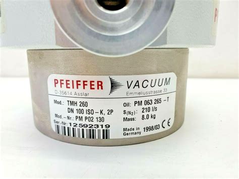 Pfeiffer Tmh 260 Turbo Molecular Vacuum Pump W Tcp 120 Controller And