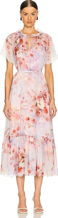 Zimmermann Crush Flutter Midi Dress Shopstyle