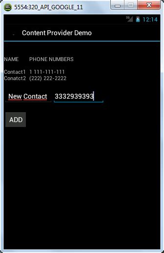Add Only Contact Name And Number To Android And Display In Textview At