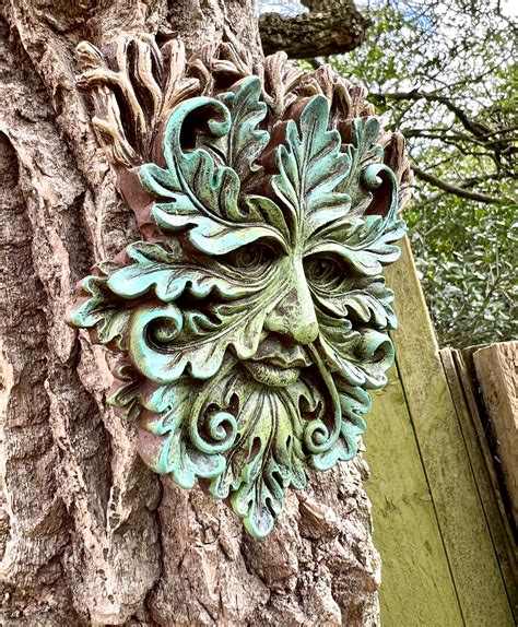 Rawan Tree Ent Garden Plaque Green Man Garden Decor 21 3cm Moonlight Reflection