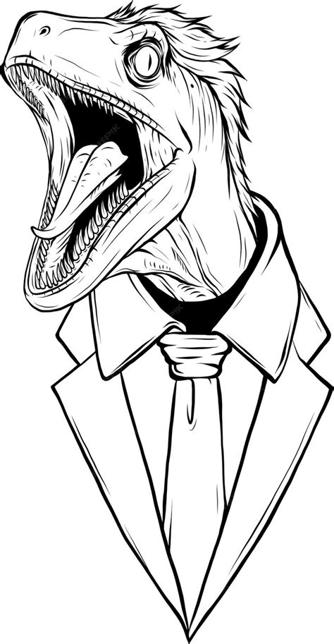 Premium Vector Hand Drawn Illustration Of A Raptor Dinosaur
