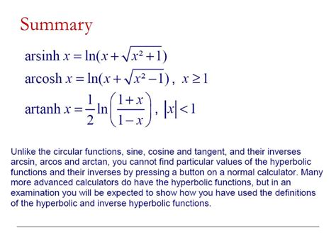 PPT FP2 MEI Inverse Hyperbolic Functions PowerPoint Presentation