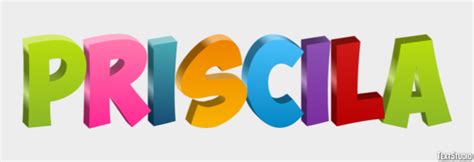 Priscila Efecto De Texto Y Diseño De Logotipos Nombre