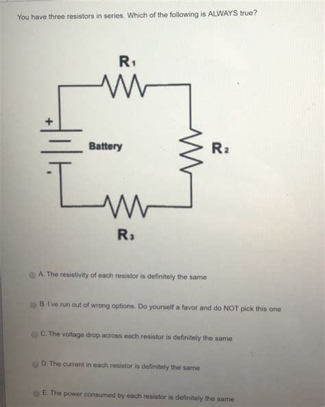Solved You Have Three Resistors In Series Which Of The Chegg Com