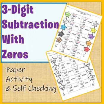 Subtraction Across Zeros Three Digit Subtraction Across Zeros