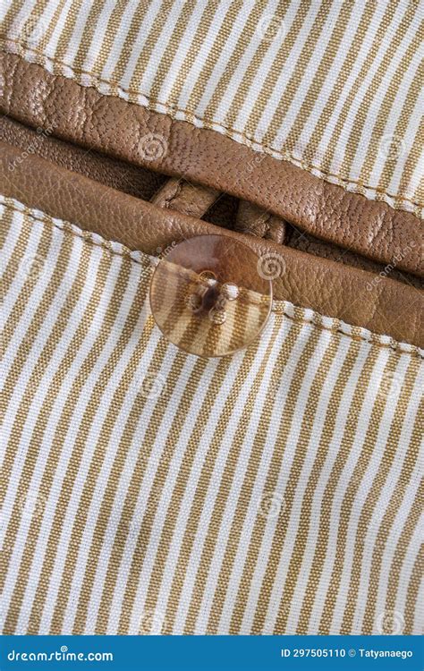 Button Sewn On Fabric Stock Photo Image Of Fashion 297505110