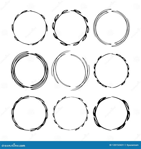 Set Of Black Empy Grunge Frames Vector Illustration Stock Vector