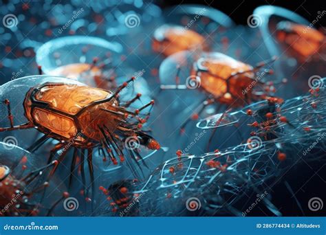 Microscopic View Of Biohybrid Robots Nanotechnology Stock Illustration Illustration Of