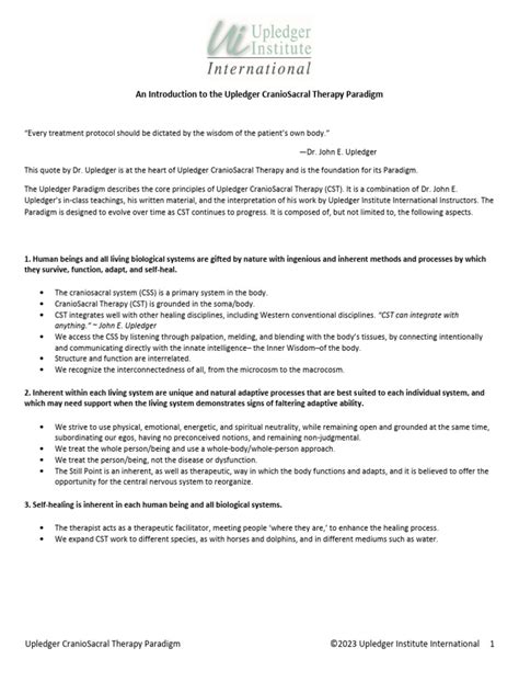 Upledger Cst Paradigm Pdf Psychotherapy