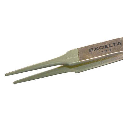 Excelta 2a Sa Tc 3 00 Tweezers Flat Round Noses Teflon Coated