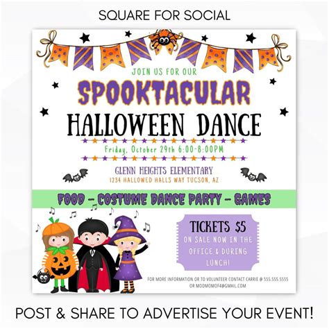 Halloween Dance Flyer Template Bundle Simple Desert Designs