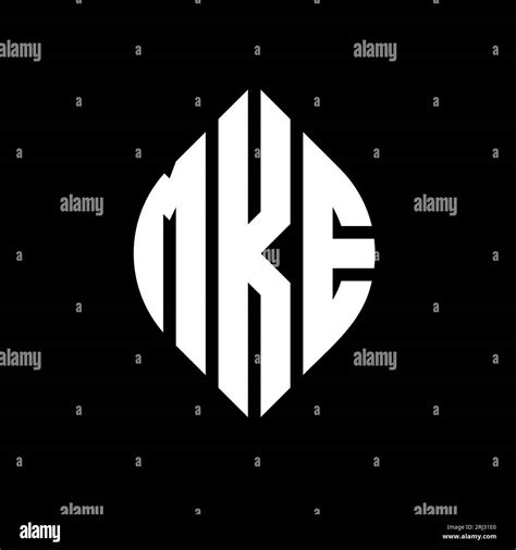 Mke Circle Letter Logo Design With Circle And Ellipse Shape Mke