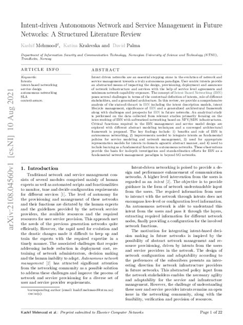 (PDF) Intent-driven Autonomous Network and Service Management in Future ...