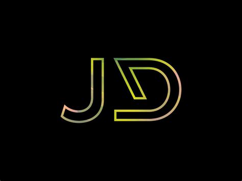 Jd Letter Logo With Colorful Rainbow Texture Vector Pro Vector