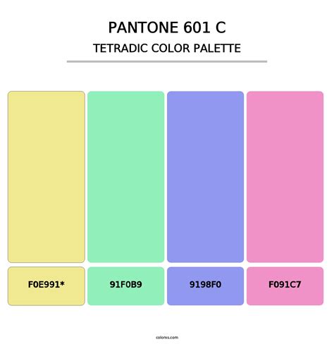 PANTONE 601 C color palettes - colorxs.com