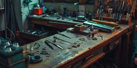 Workshop Workbench With Tools Premium Ai Generated Image