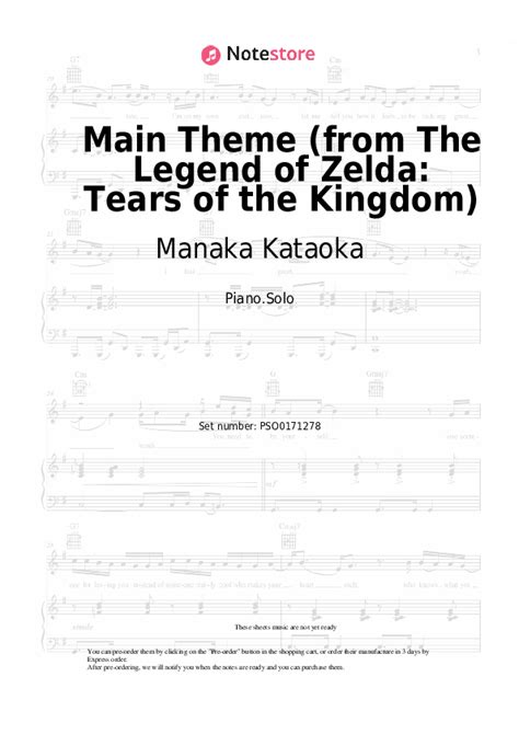Main Theme From The Legend Of Zelda Tears Of The Kingdom Piano Sheet