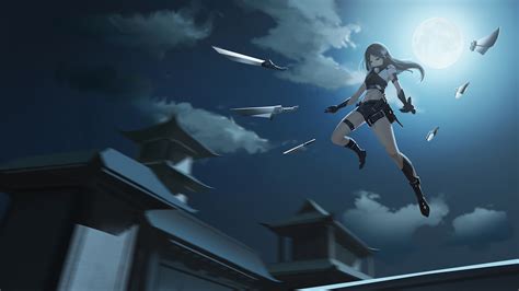 Anime Girl With Sword Wallpaper