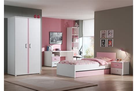 Lit Gigogne Moderne Pour Fille Coloris Rose Et Blanc