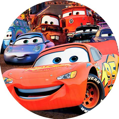 Painel Redondo 1 5x1 5m Carros Relampago Mcqueen Corrida 3d