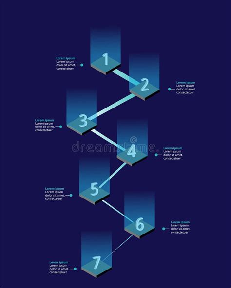 Step Number Chart Template For Infographic For Presentation For 7