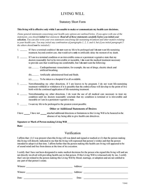 Printable Will Forms