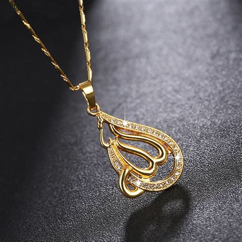 SONYA Muslim Gold Silver Rose Gold Colors God Allah Pendant Necklace