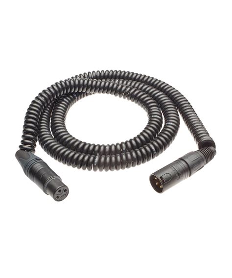 K Tek Xlr Coiled Jumper Cable Neutrik Xlr3m To Neutrik Xlr3f 40 Ft