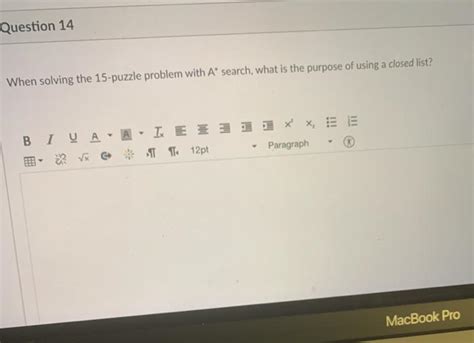 Solved Question When Solving The Puzzle Problem With Chegg Com