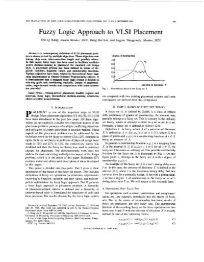 Fuzzy Logic Approach To VLSI Placement VLSI CAD Laboratory