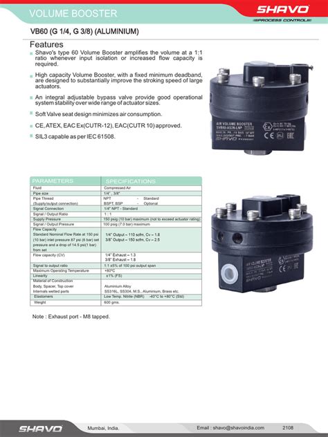 Volume Booster Vb60 1 4 3 8 Pdf