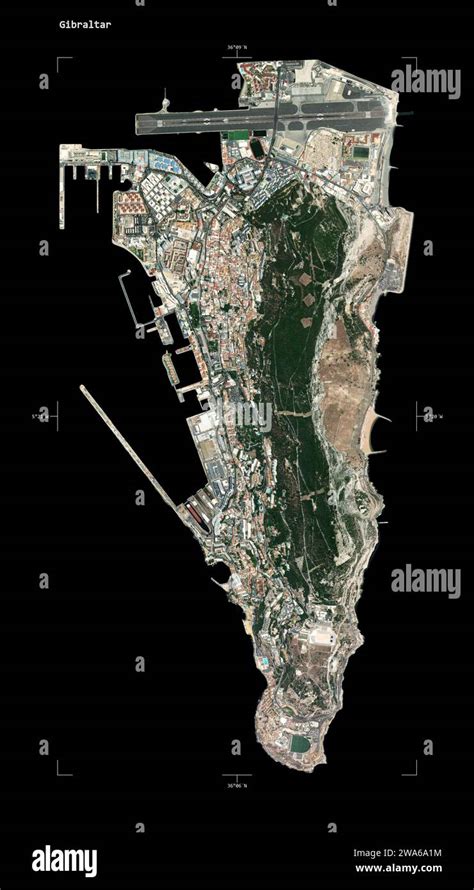 Shape Of A High Resolution Satellite Map Of The Gibraltar With