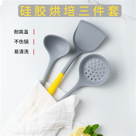 硅胶铲不粘锅专用炒铲耐高温厨具套装炒勺家用防烫炒菜铲汤勺漏勺虎窝淘