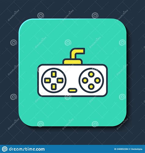 Filled Outline Game Controller Or Joystick For Game Console Icon Isolated On Blue Background