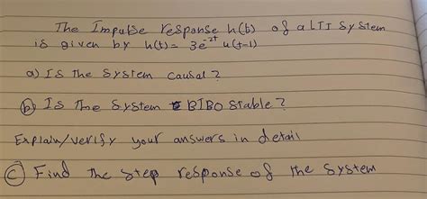 Solved The Impulse Respanse Ht ﻿of A Lti Sy Stem Is Given