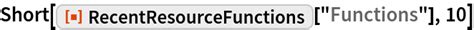RecentResourceFunctions Wolfram Function Repository