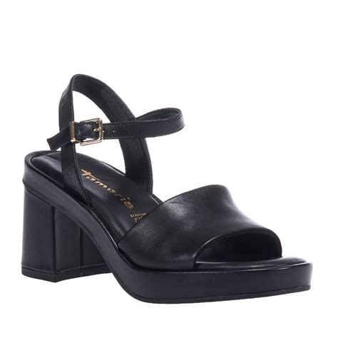 Tamaris 28075 20 ΜΑΥΡΑ ΔΕΡΜΑΤΙΝΑ ΠΕΔΙΛΑ Topshoes Gr